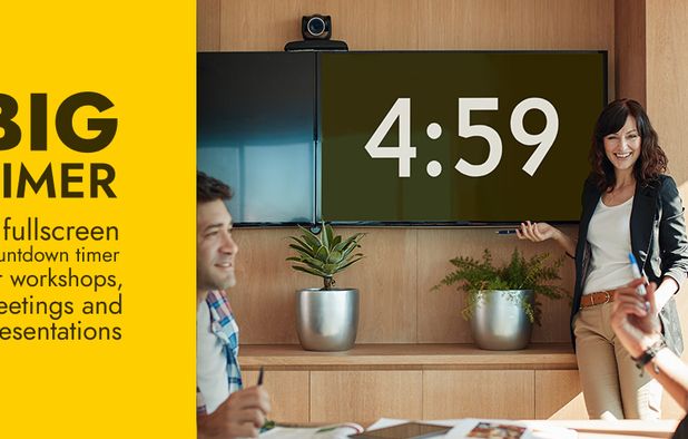 Big Timer: Fullscreen countdown timer for workshops, presentations and ...