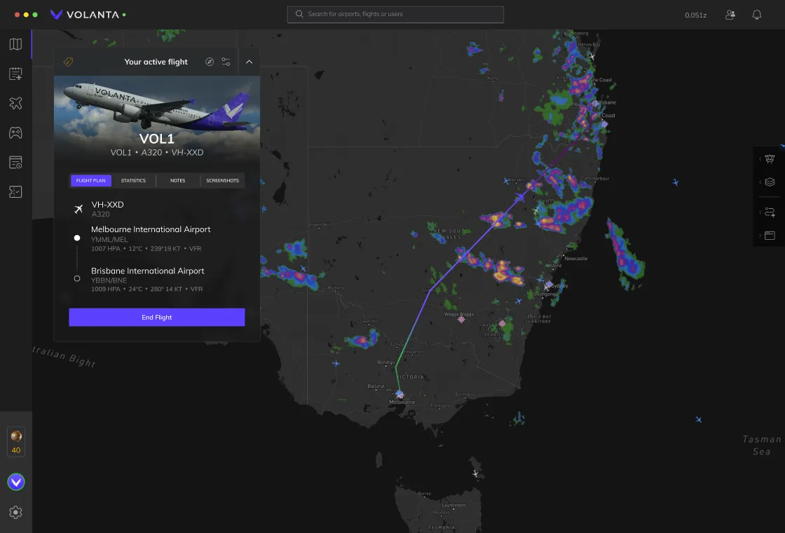 Volanta: Tool to track current flights in flight simulators, and keeps ...