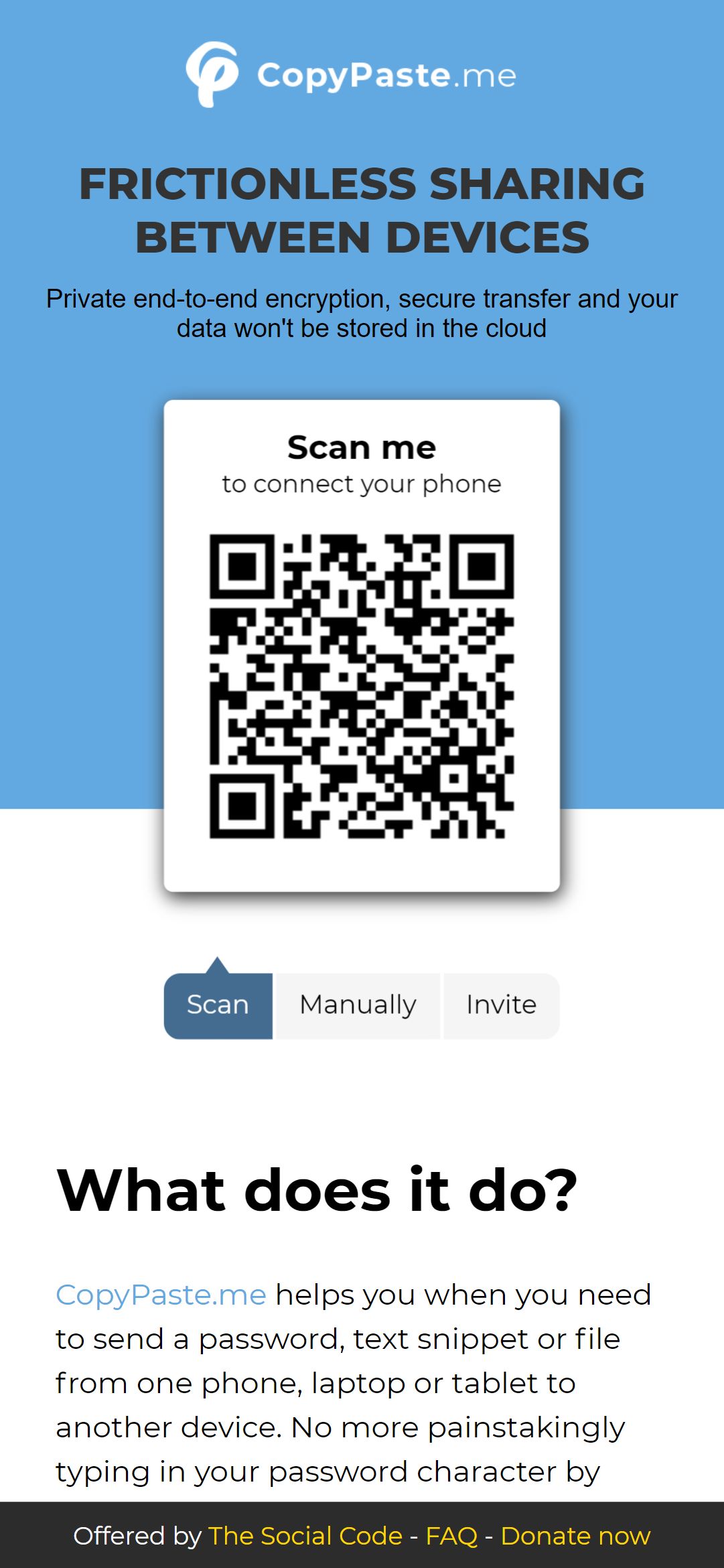CopyPaste.me: Frictionless sharing between devices | AlternativeTo