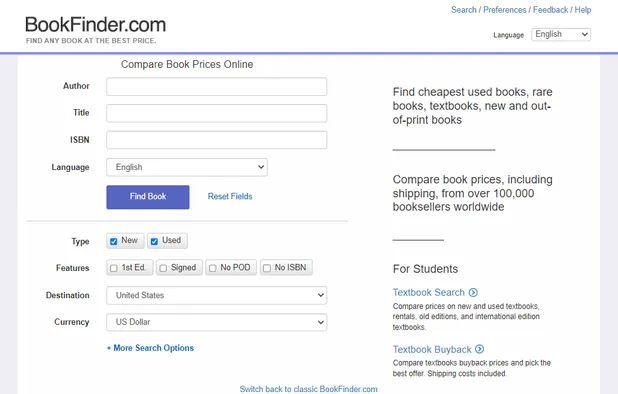 Bookfinder: Find nearly any book: new, used, rare and textbooks ...