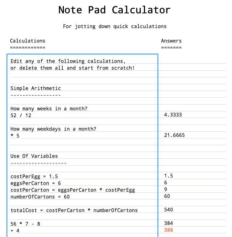 Notepad Calculator Alternatives: Top 10 Calculators & Similar Websites ...