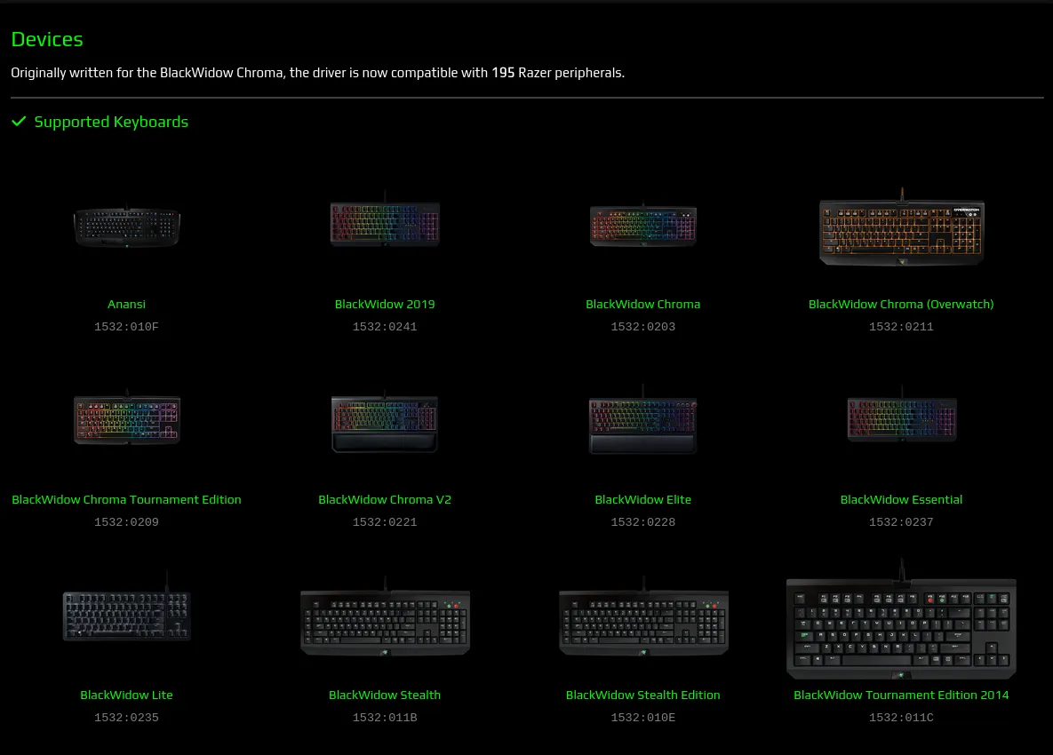 OpenRazer: An entirely open source driver and user-space daemon that allows you to manage ...