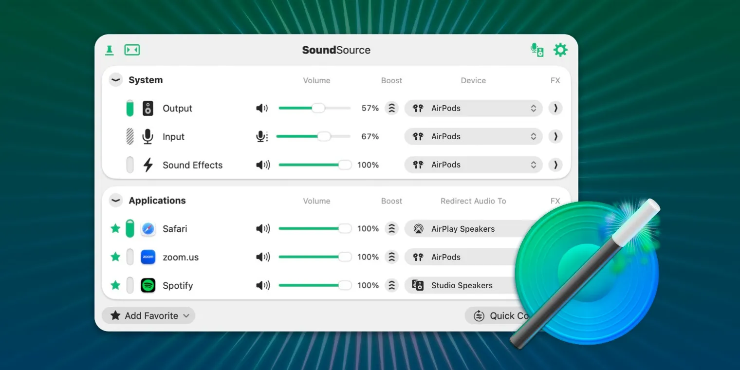 SoundSource 6 brings grouped outputs, AirPlay support, Quick Configs ...