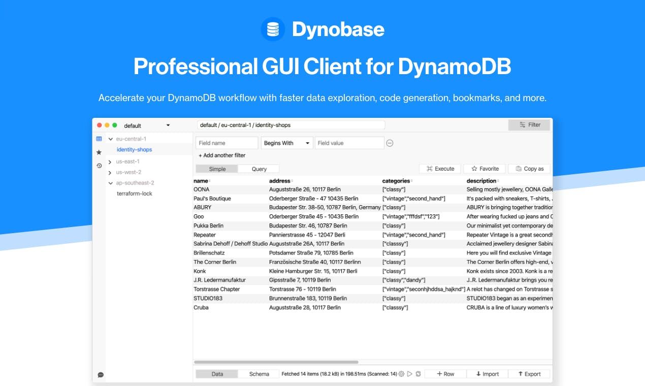 Dynobase: Professional GUI Client for DynamoDB | AlternativeTo