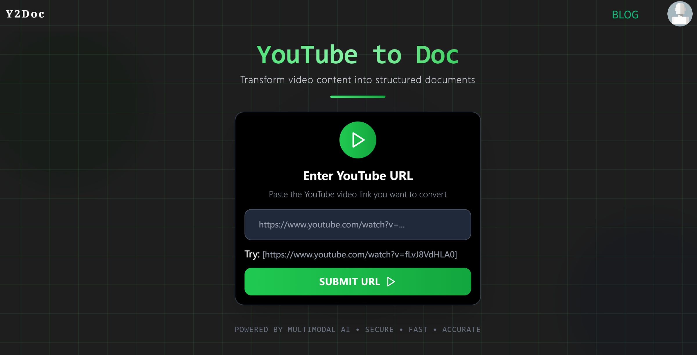YouTube to Doc: Easily converts YouTube video links into structured documents—such as ...