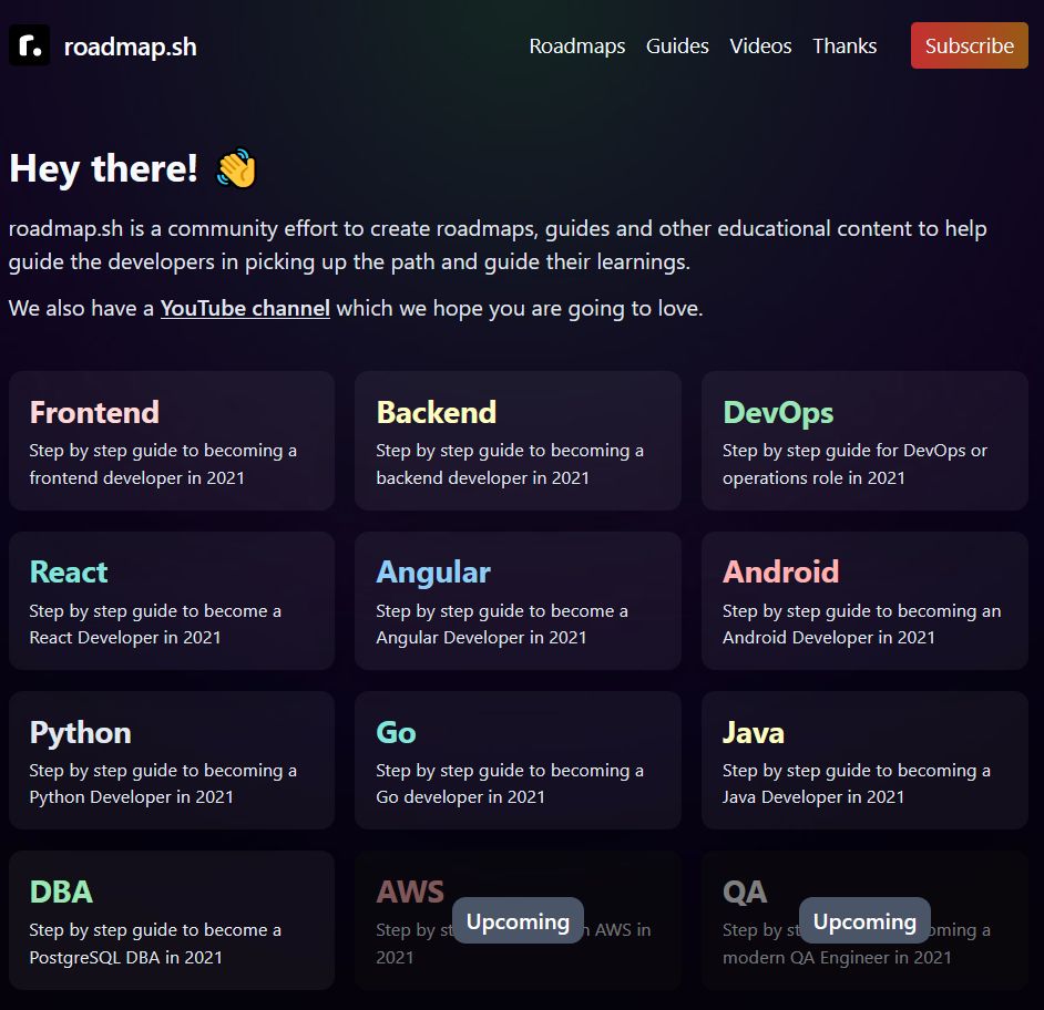 roadmap.sh: Community effort to create roadmaps, guides and other ...