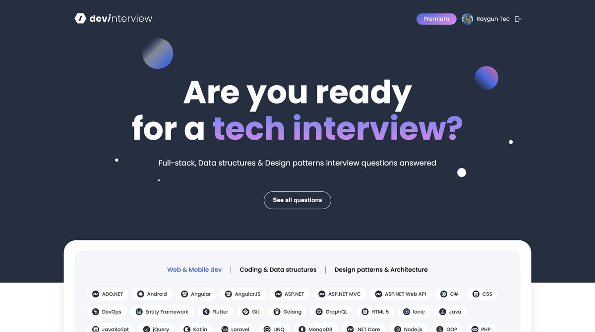 Devinterview.io Alternatives and Similar Sites / Apps | AlternativeTo
