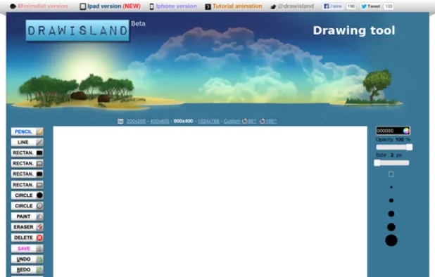 Drawisland: This website is an online drawing tool where you can create ...
