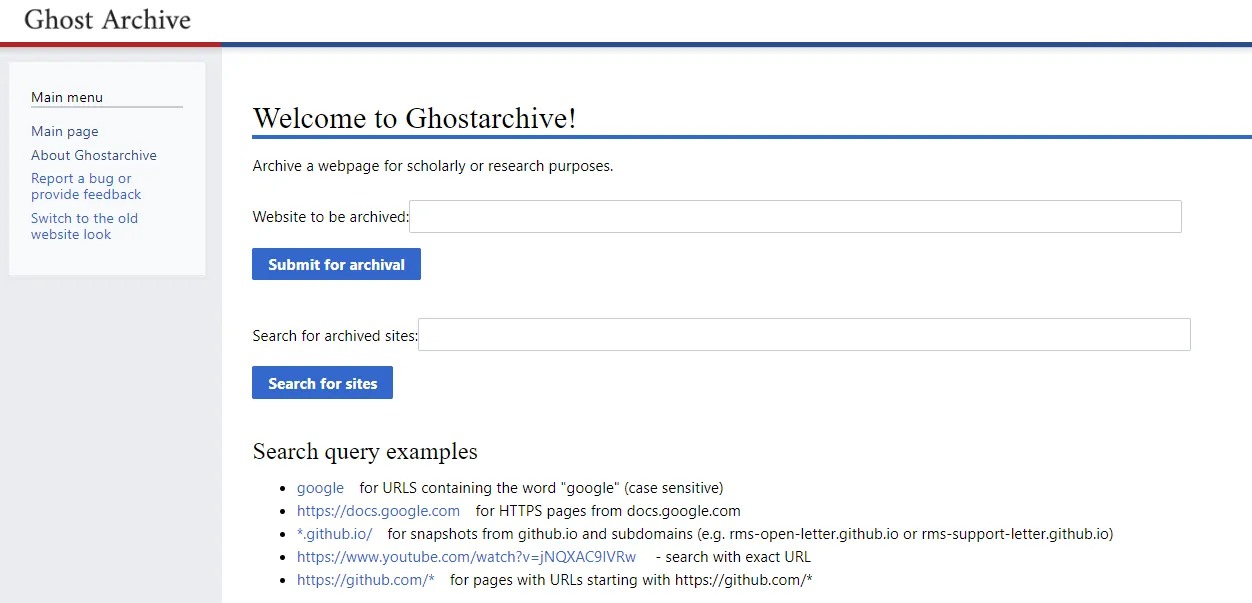 Ghost Archive: An archiver like web.archive.org and archive.is | AlternativeTo