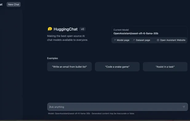 HuggingChat: Open-source AI chatbot for coding and emails | AlternativeTo