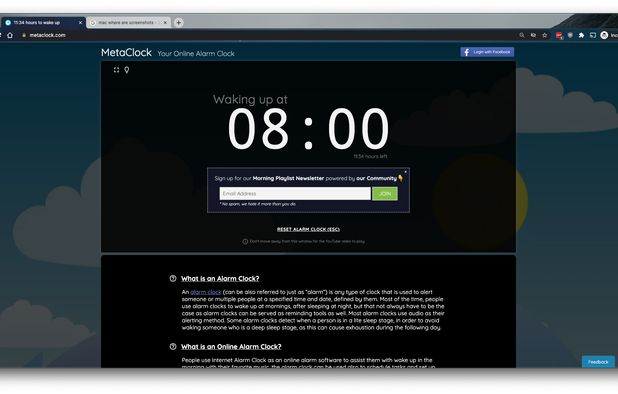 MetaClock.com: MetaClock is an Online Alarm Clock that can play YouTube videos and uploaded ...