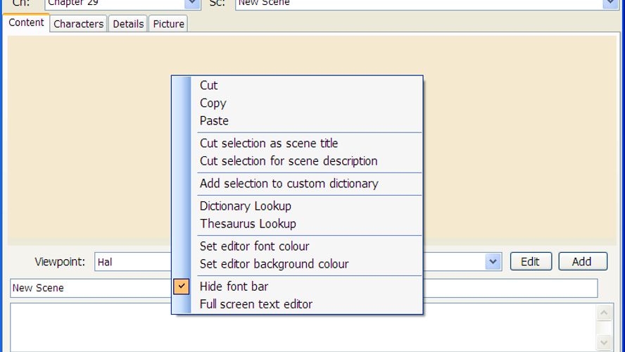 yWriter: Writing tool that uses "scenes" as a unit of text and allows ...