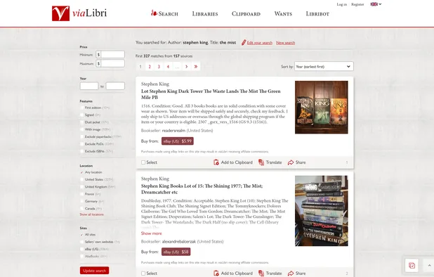 viaLibri: A search tool for literary treasures, meshing advanced search ...
