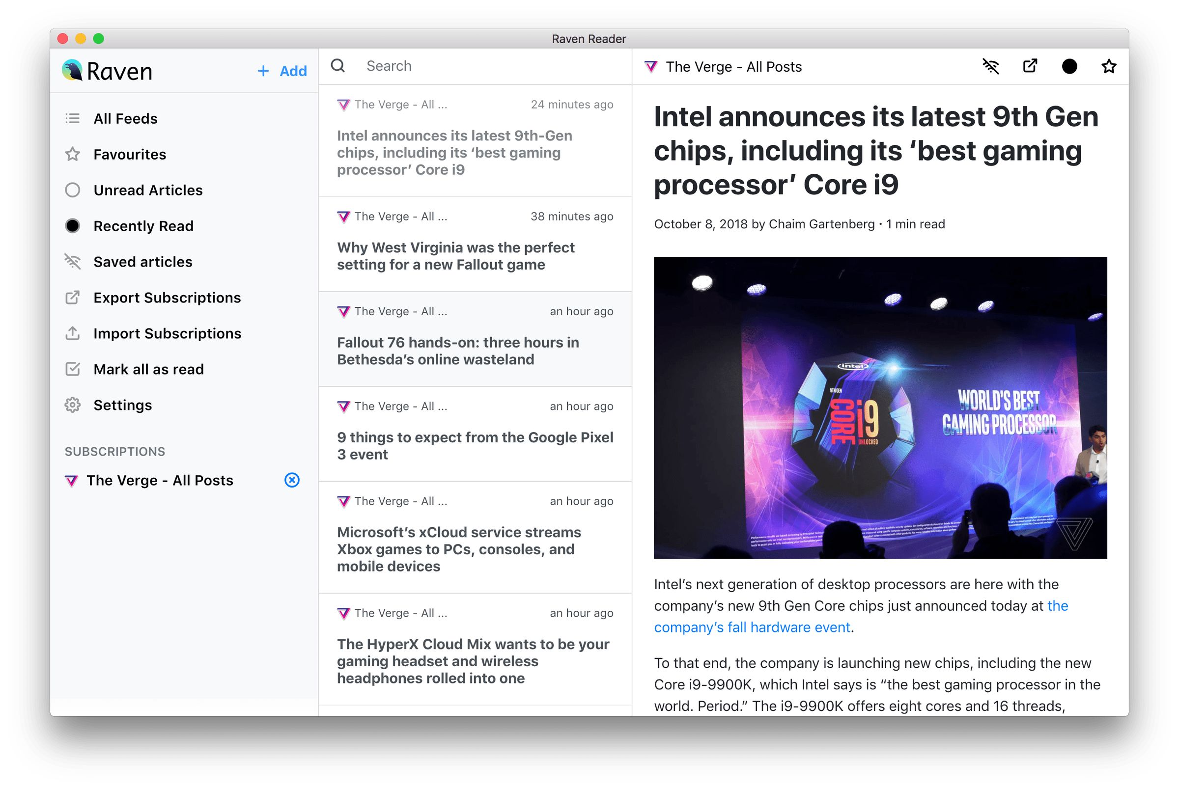 Raven Reader: Offline ready desktop RSS Reader without any distractions ...