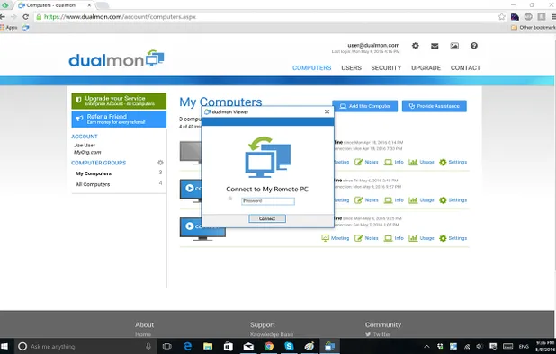 dualmon: Provides free remote access software for both personal and ...