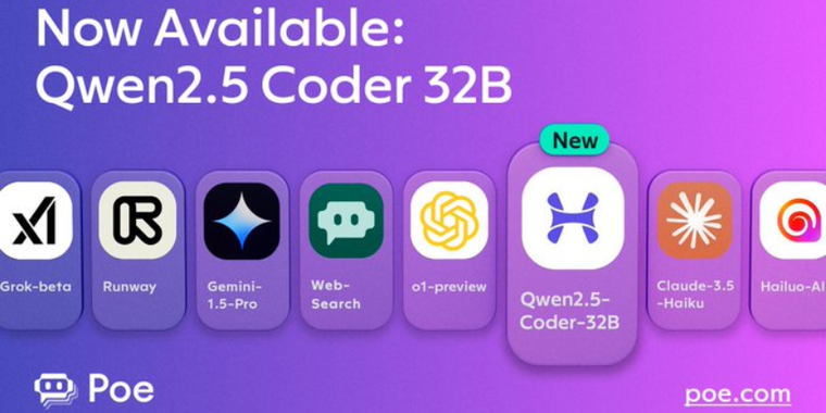 New Qwen2.5-Coder-32B model launched on Poe | AlternativeTo New Qwen2.5-Coder-32B model launched on Poe | AlternativeTo