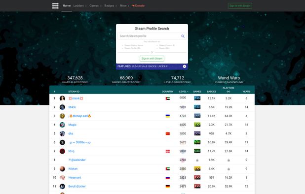 Steam Ladder: Leaderboard and ranking website | AlternativeTo