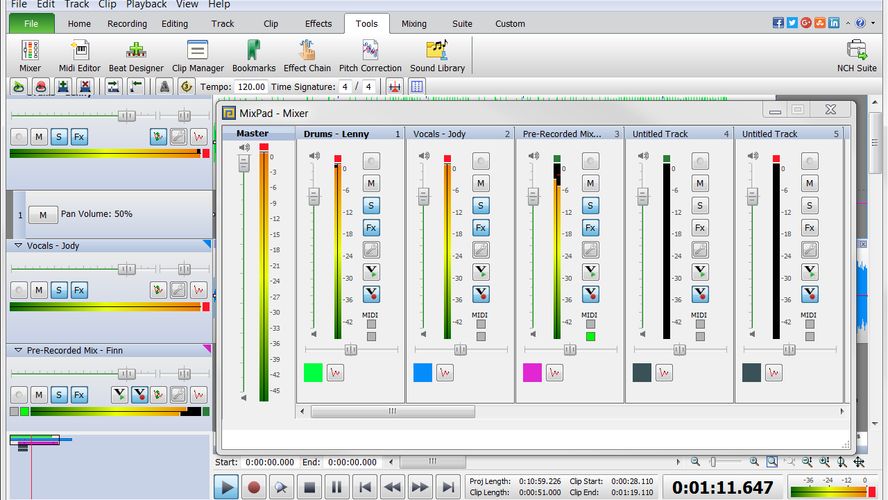 MixPad: Is free music Music Mixer and Recording software designed for ...