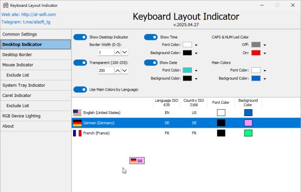 Keyboard Layout Indicator: Provides a several types for keyboard layout ...
