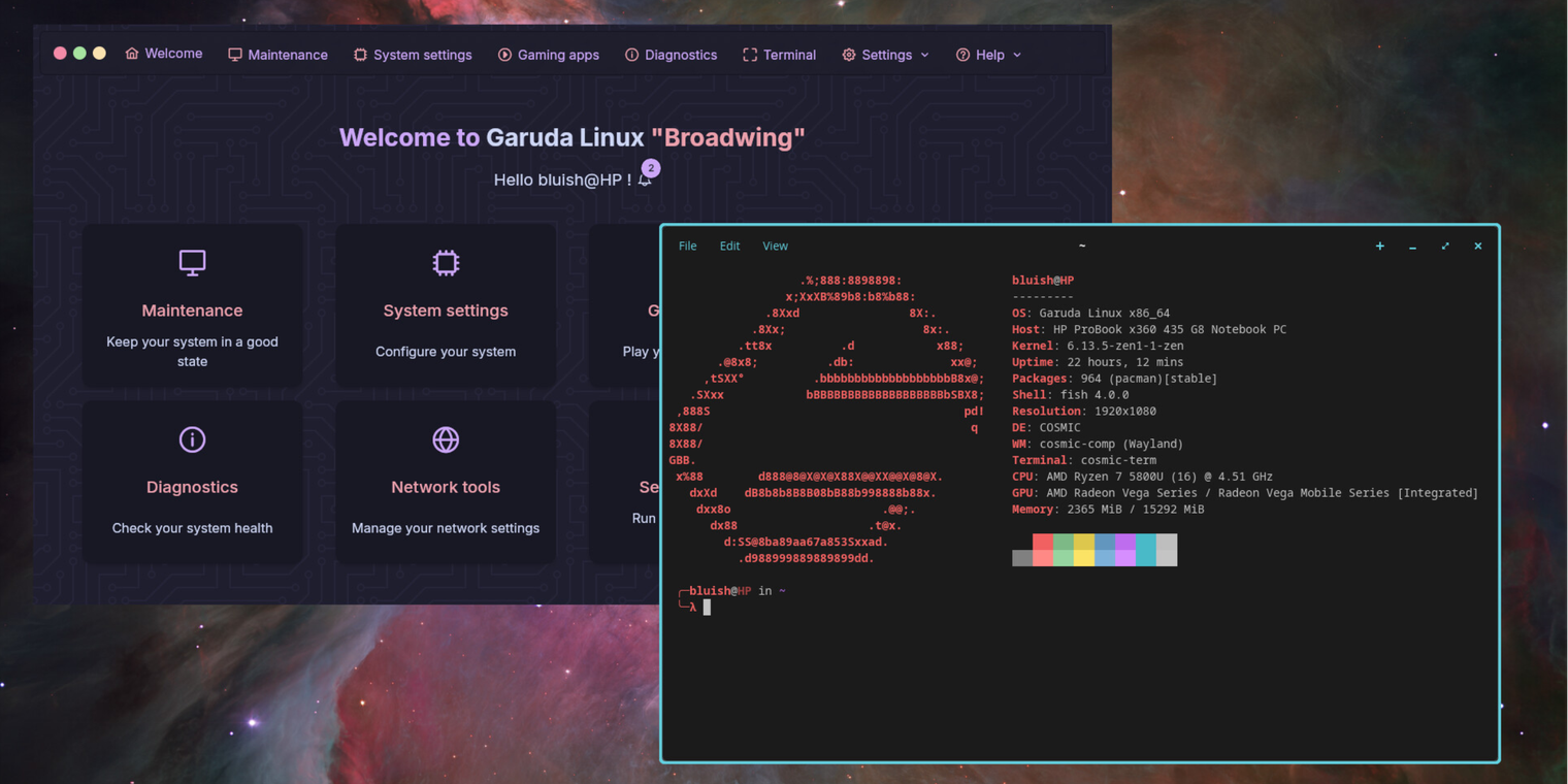 Garuda Linux unveils COSMIC in Alpha release | AlternativeTo