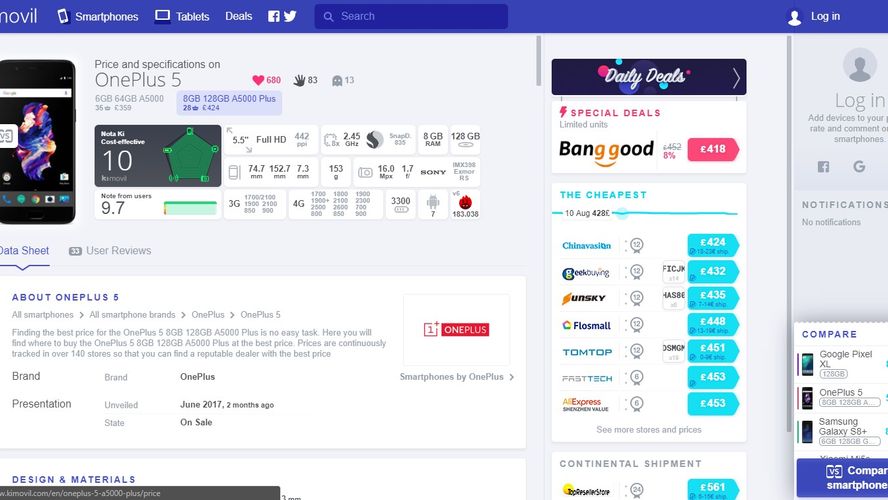 Kimovil: Compare price, specs, reviews and benchmarks for smartphones ...