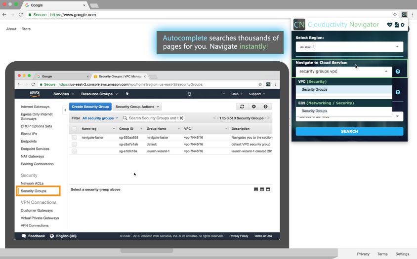 Clouductivity Navigator: For AWS and Infrastructure-as-Code. Click less ...