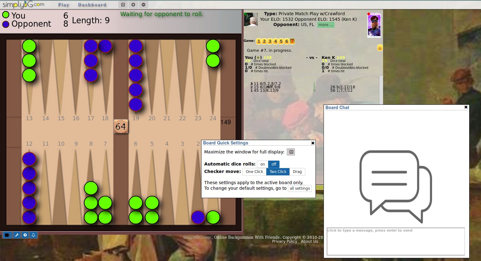SimplyBG: Play backgammon online against friends, real players. Choose your opponent ...