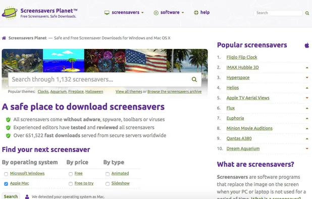 Screensavers Planet: Collection of safe freeware and shareware ...