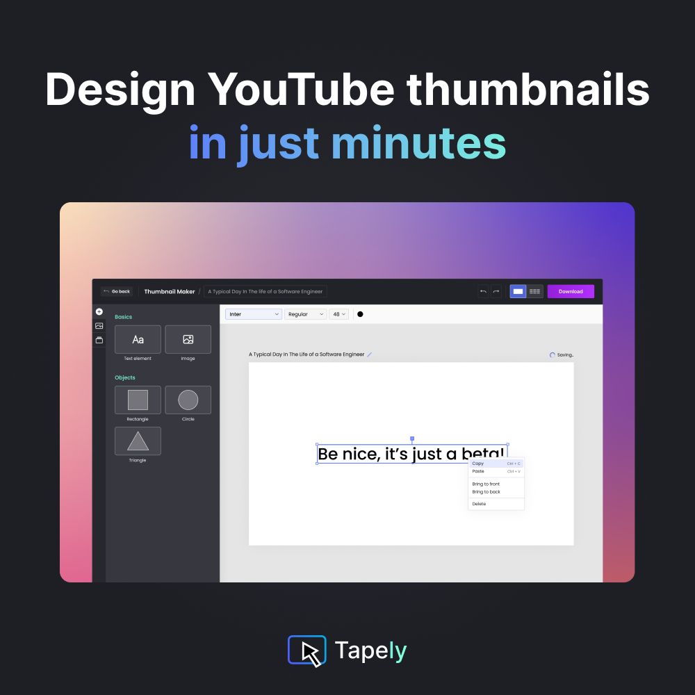 Tapely.io: We make software to help YouTubers easily design YouTube ...
