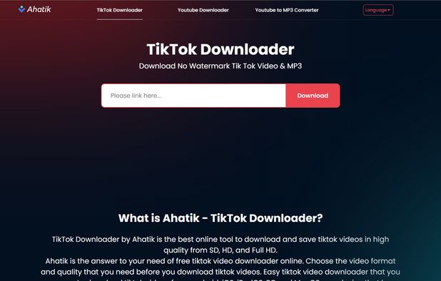 Ahatik Downloader: Ahatik.com is an Online Free TikTok Videos Downloader and TikTok Videos to ...