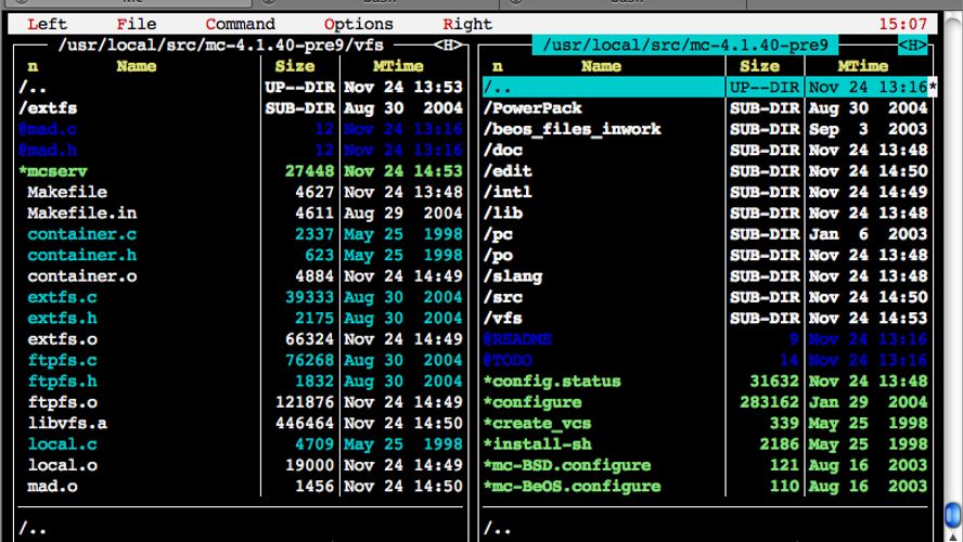 Midnight Commander Visual Text Mode File Manager That Works In Consoles Over Ssh And Via