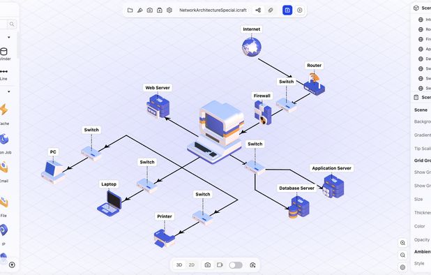 iCraft Editor: 3D diagram designer that can help you draw network ...