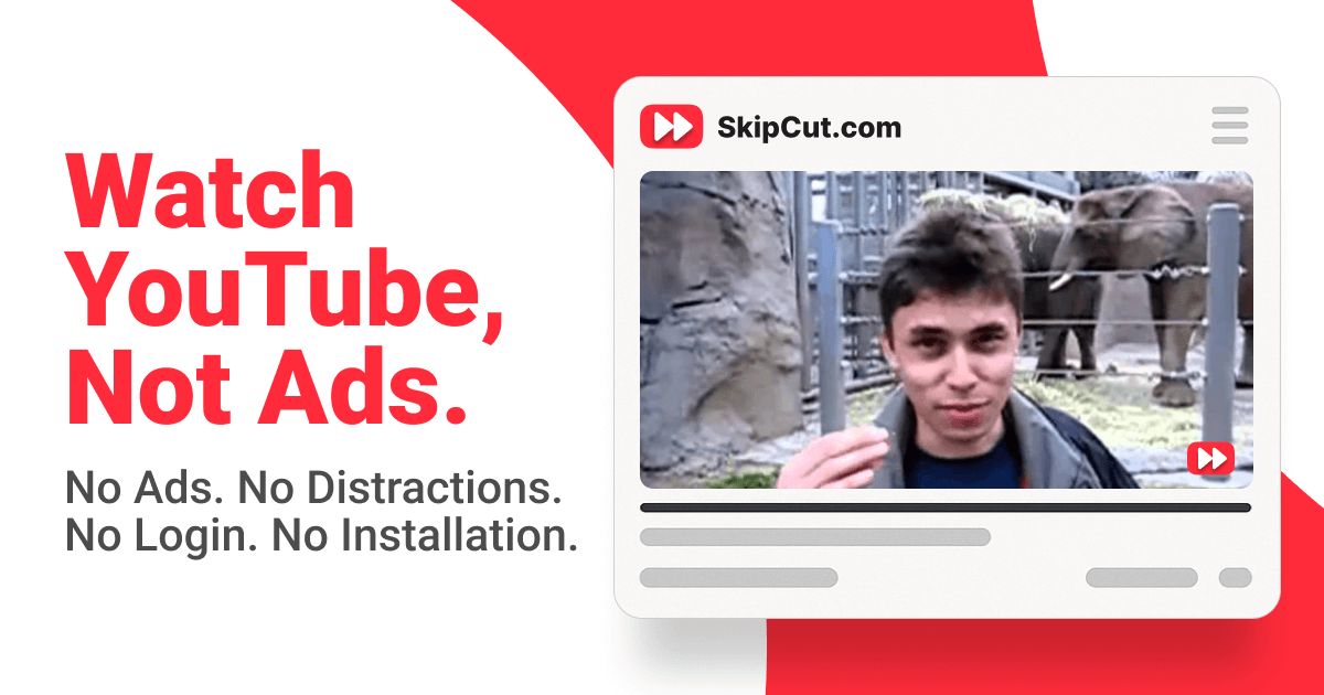 SkipCut: Watch YouTube with no ads, no login, no install. Works on any device | AlternativeTo