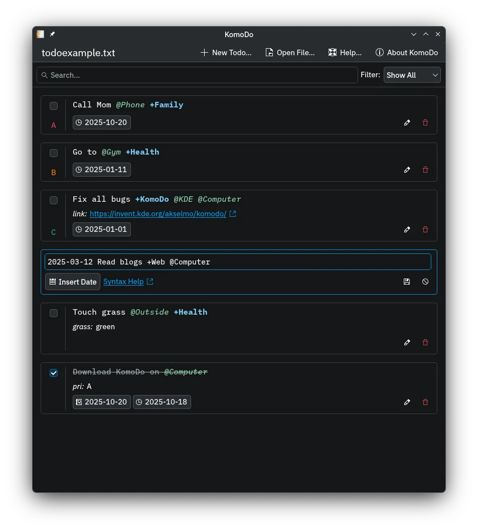 KomoDo To-Do List: Manage tasks via todo.txt files with editing and filtering | AlternativeTo