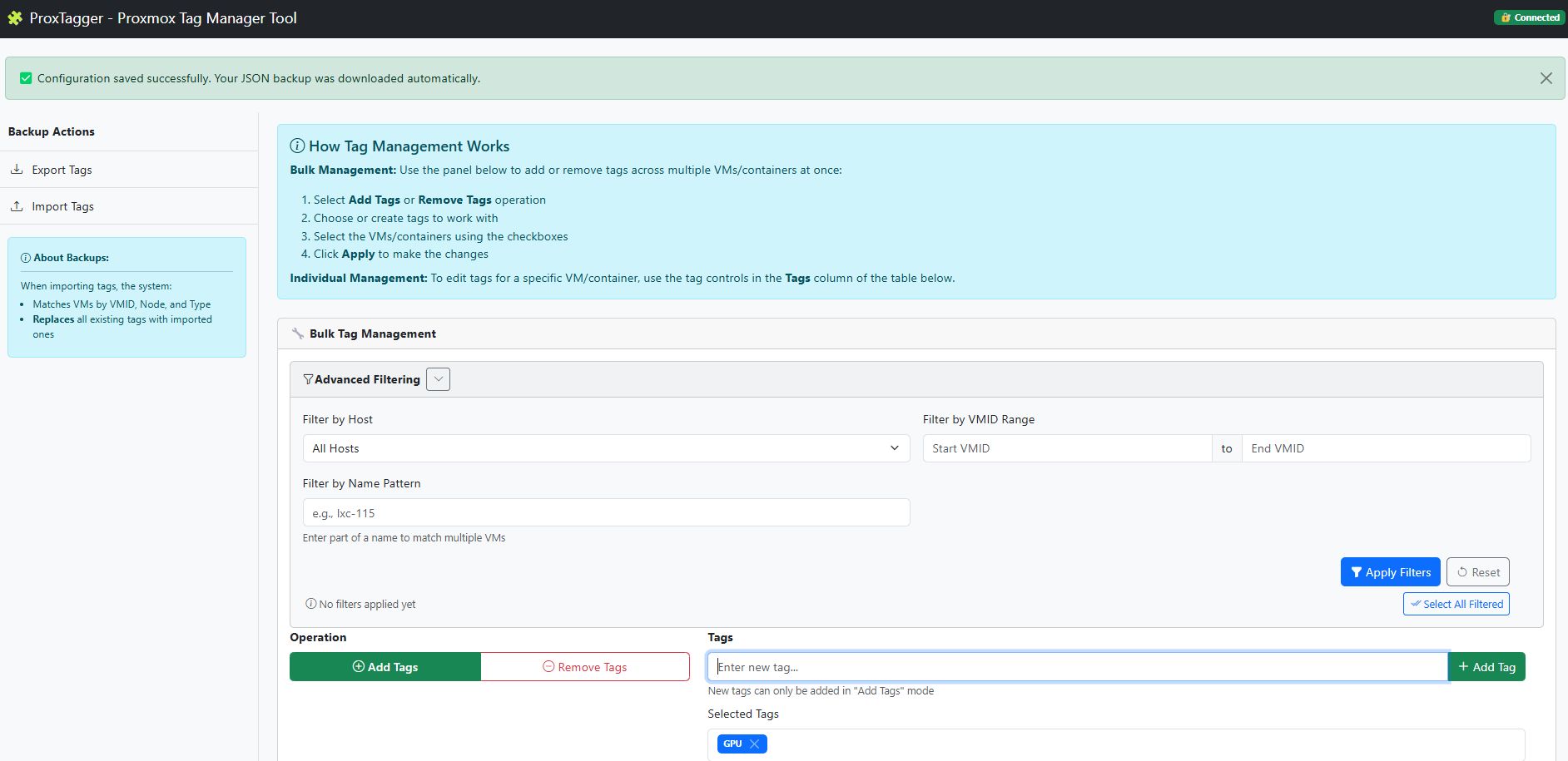 ProxTagger: A lightweight, open-source web interface to bulk manage Proxmox VM and | AlternativeTo