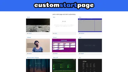 Custom Start Page: Choose a start page and start customising ...