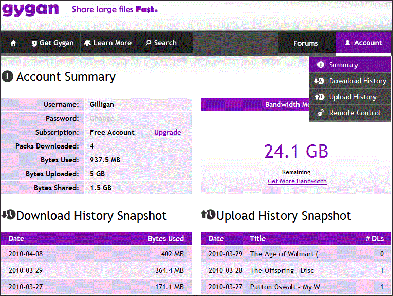Gygan: Is great for sharing large HD home videos | AlternativeTo