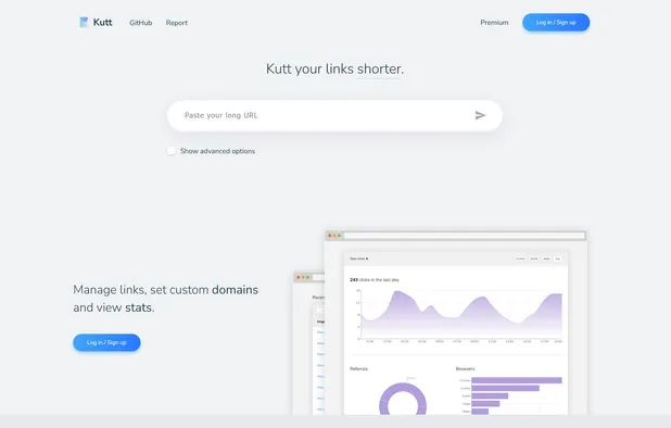 Kutt: It is a free and open source URL shortener with custom domains and stats | AlternativeTo