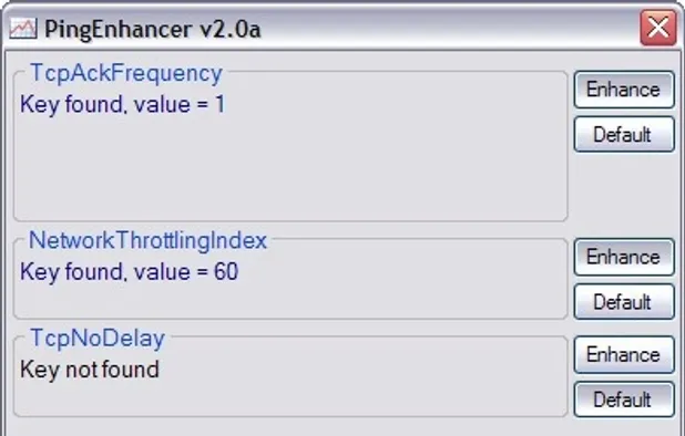 PingEnhancer: Ping Enhancer is a small Windows based program, which will reduce your latency ...