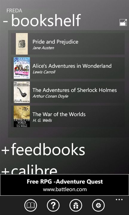 Freda: Free program for reading electronic books (ebooks) on Windows ...