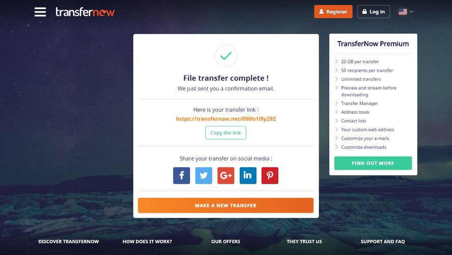 TransferNow: Sharing service to transfer large files from point A to ...