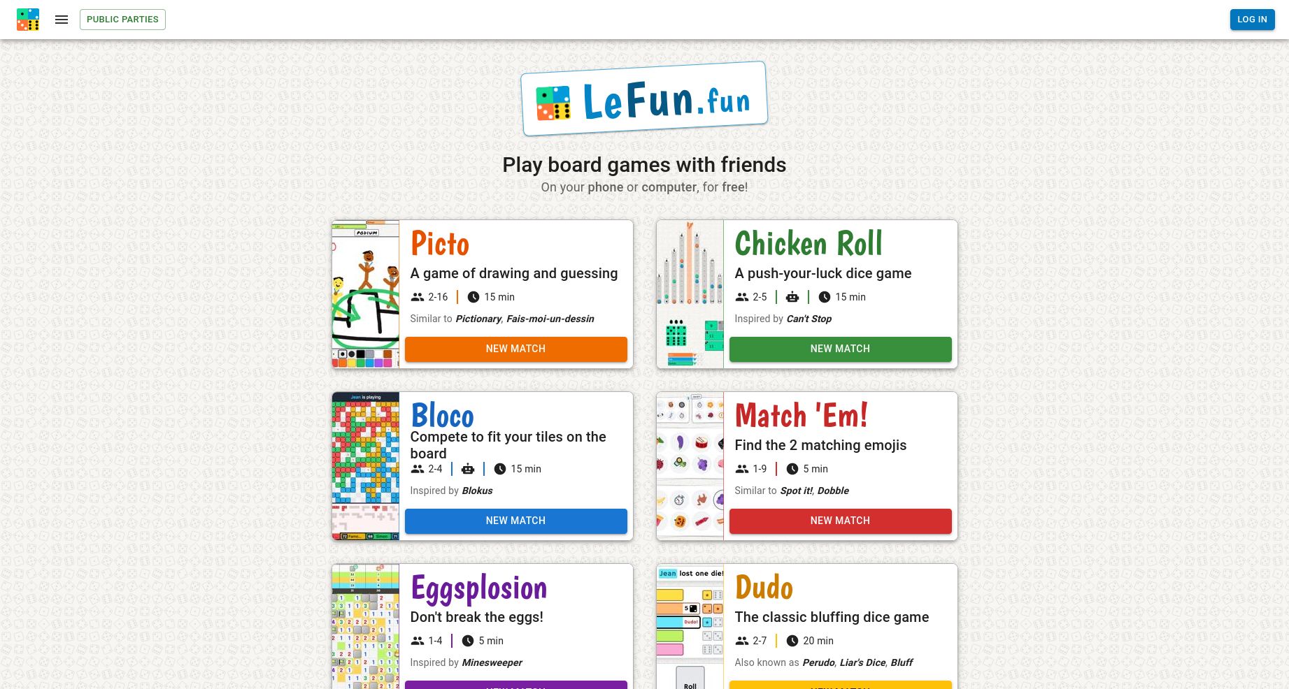 6 Games Like LeFun.fun: Similar Board Games 2024 | AlternativeTo