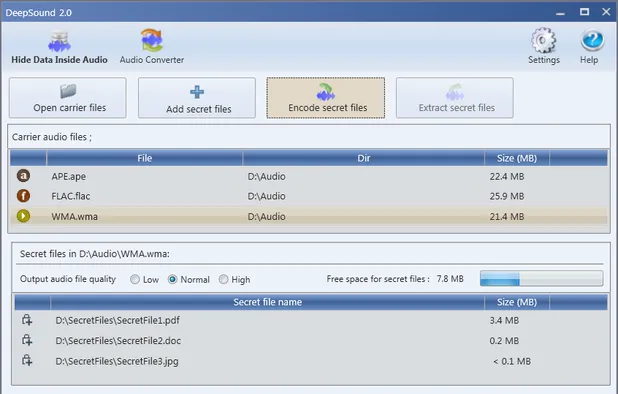 DeepSound: Steganography tool and audio converter that hides secret ...