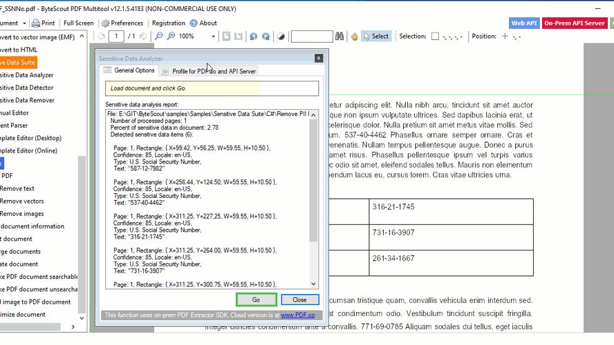 Bytescout Pdf Multitool Pdf Multitool Utility Convert Pdf To Text Extract Data From Pdf As