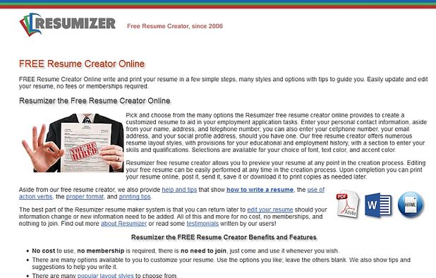 Resumizer Free Resume Creator: A complete resume management system ...