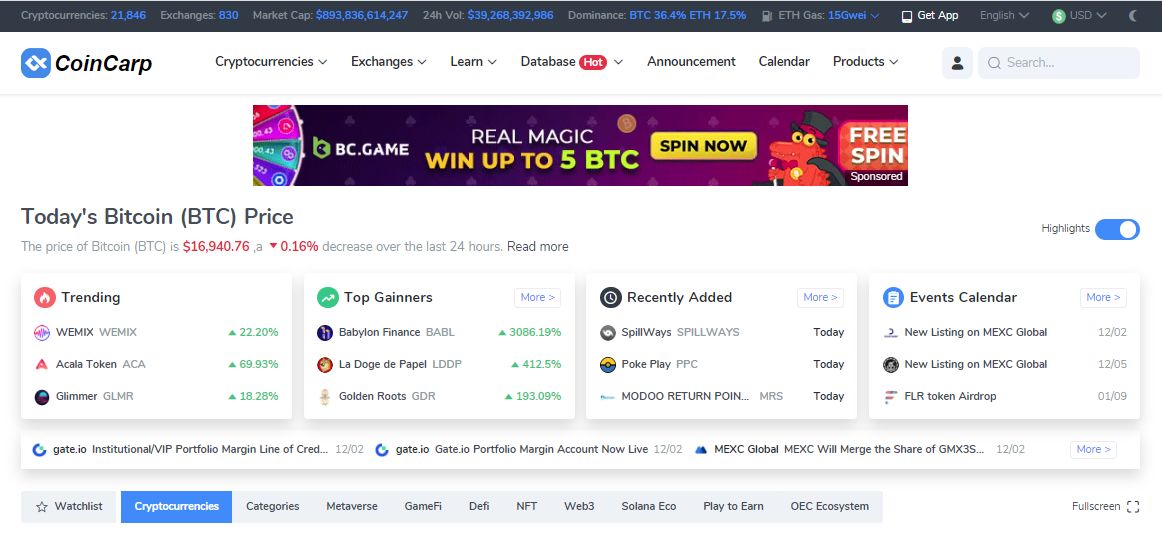 CoinCarp Alternatives and Similar Apps / Services | AlternativeTo