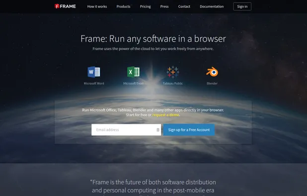 Frame: Run any software in a browser | AlternativeTo