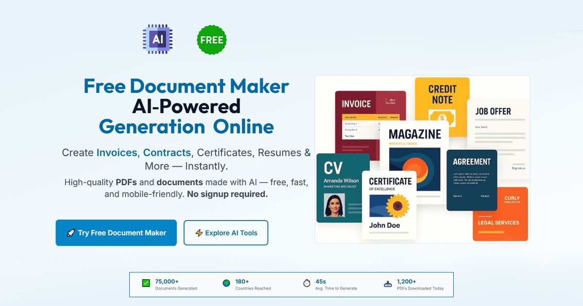 Free Document Maker: Create invoices, documents, and convert images or ...
