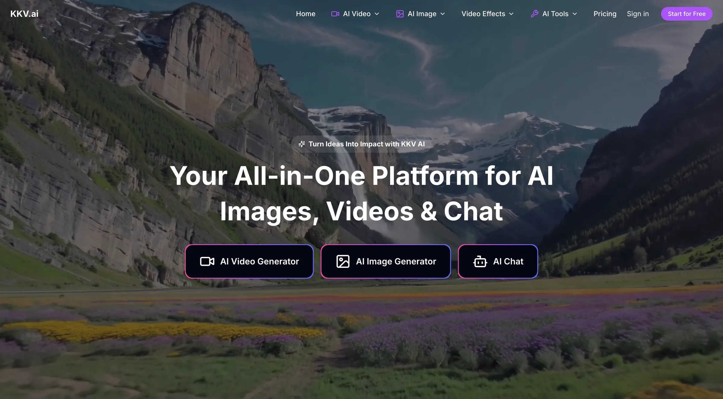 KKV AI: KKV is an all-in-one AI creation platform offering tools for video generation ...