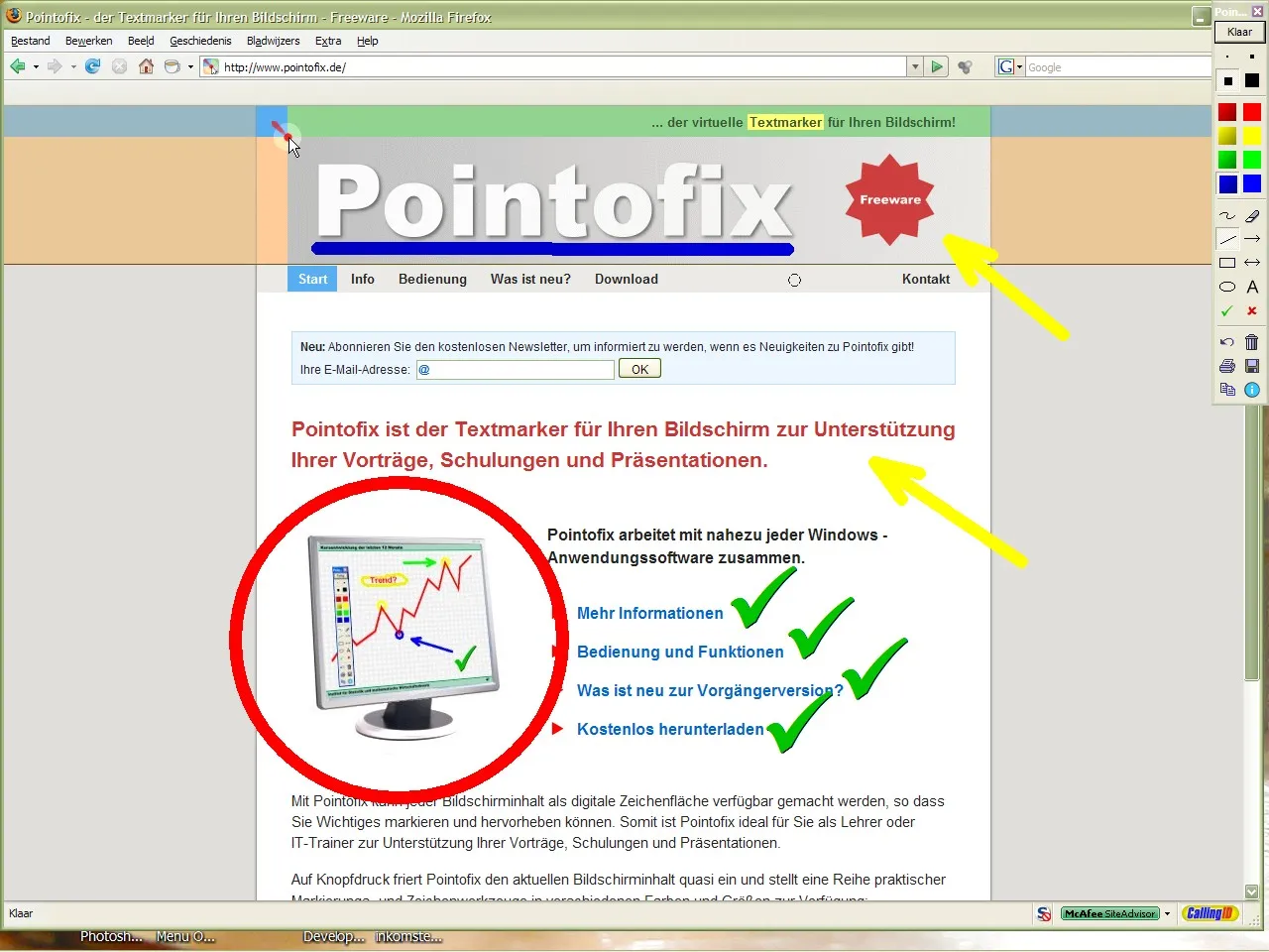 Pointofix: Every screen content can be made available as a digital drawing area so that ...